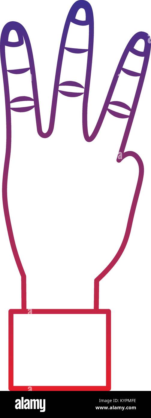 three fingers up hand gesture icon image Stock Vector Image & Art - Alamy