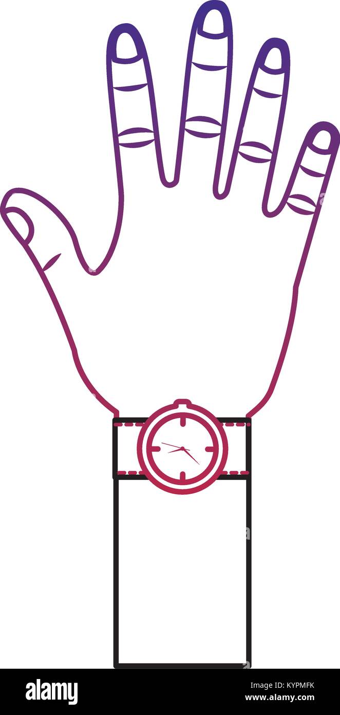 hand with watch on wrist icon image Stock Vector Image & Art - Alamy
