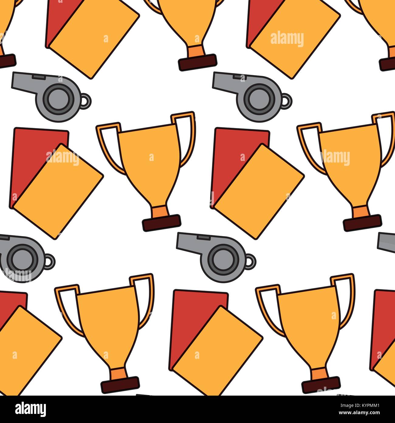 whistle trophy and cards soccer sport pattern Stock Vector Image & Art ...