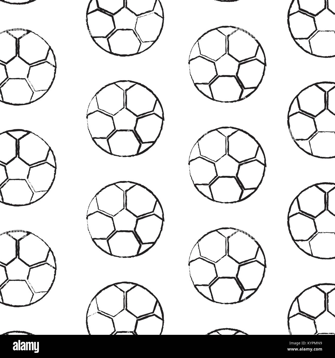 Soccer ball equipment seamless Black and White Stock Photos & Images ...