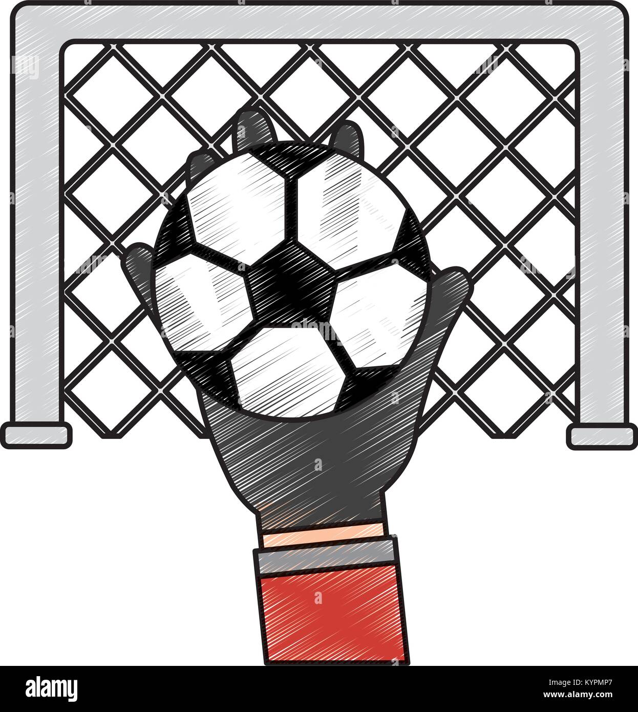 hand holding soccer ball goal Stock Vector Image & Art - Alamy