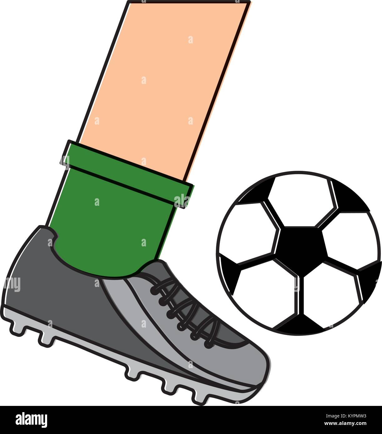 leg kicking a soccer ball Stock Vector Image & Art - Alamy