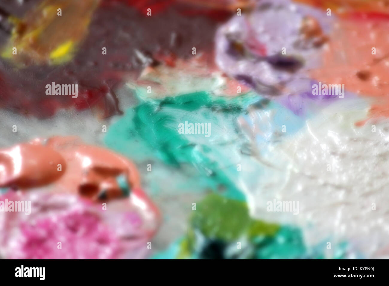 painting abstract blurred, blurry photo of colorful color on palette as ...