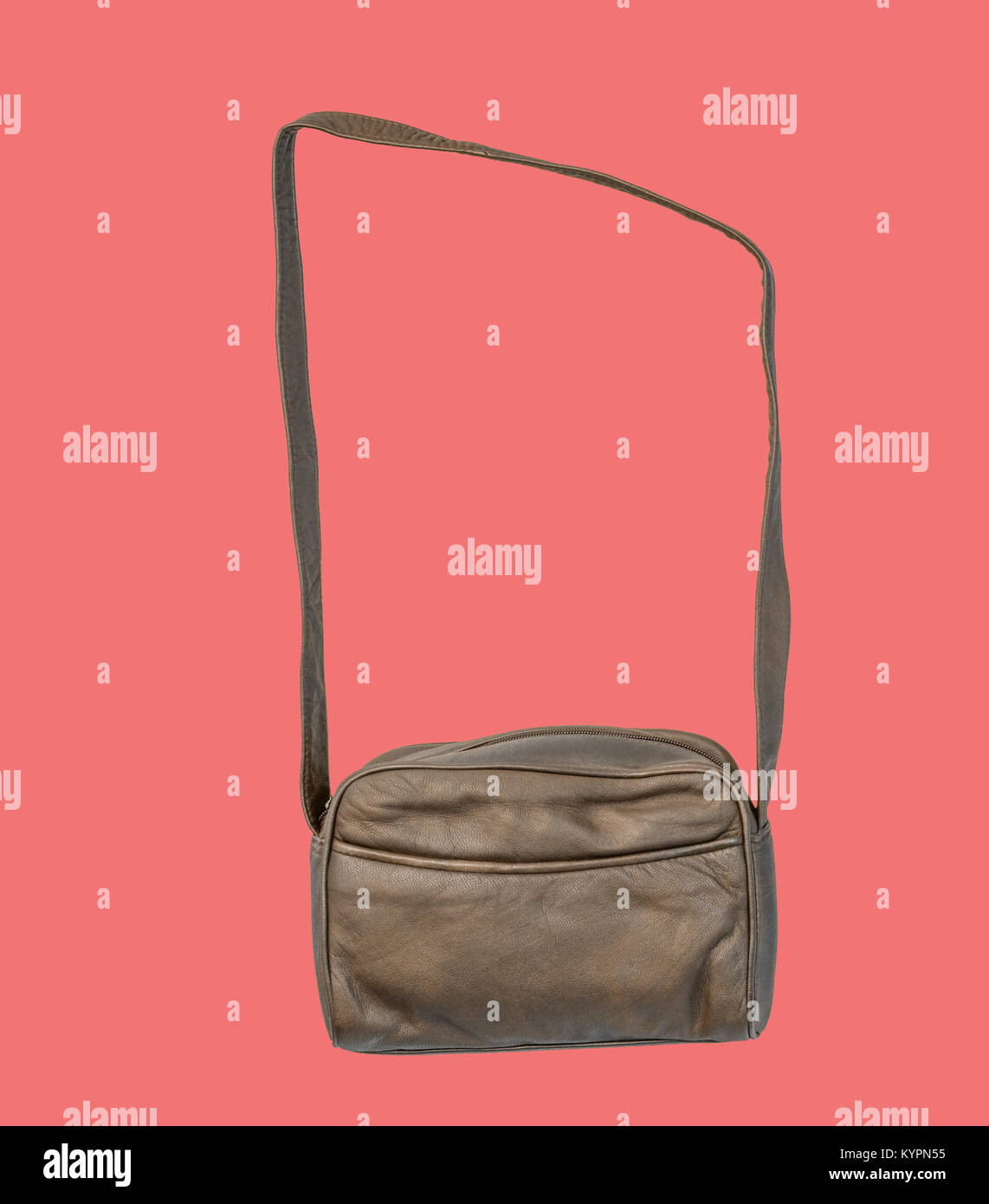 Beautiful, leather, ladies, modern, stylish bag with a long handle on a ...