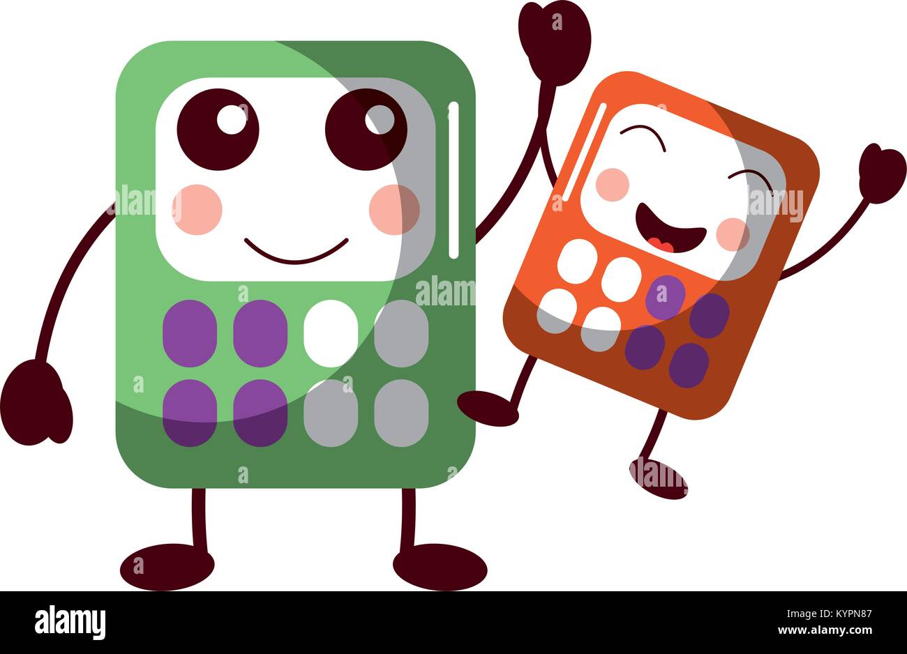 cartoon calculators kawaii school character Stock Vector Image & Art ...