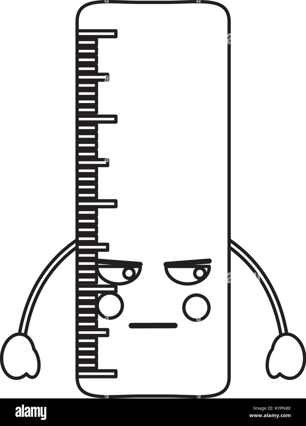 school ruler comic character kawaii Stock Vector Image & Art - Alamy