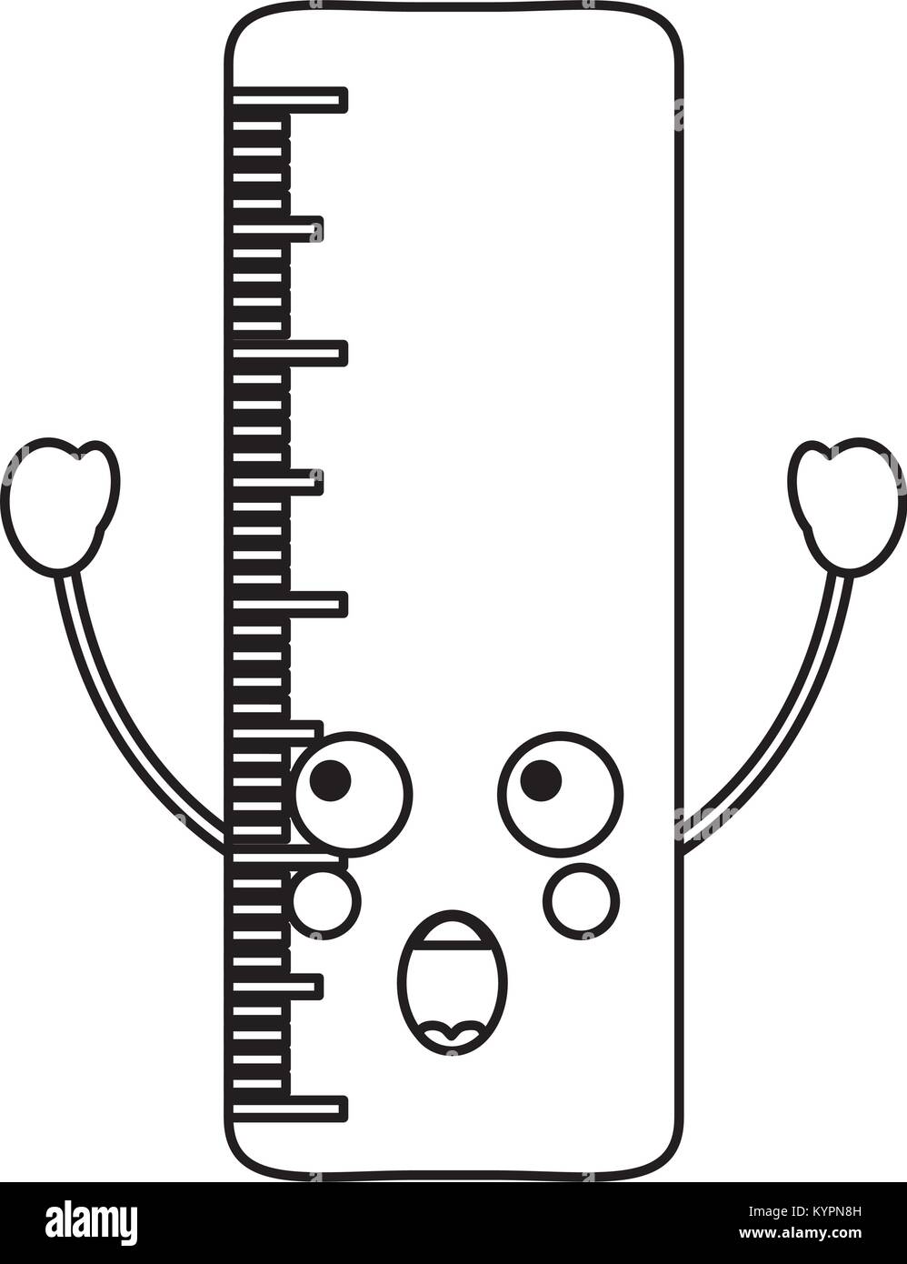 school ruler comic character kawaii Stock Vector Image & Art - Alamy