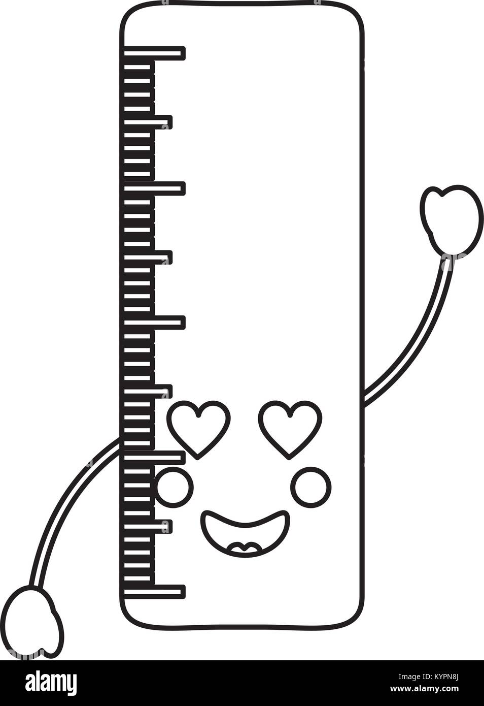 school ruler comic character kawaii Stock Vector Image & Art - Alamy
