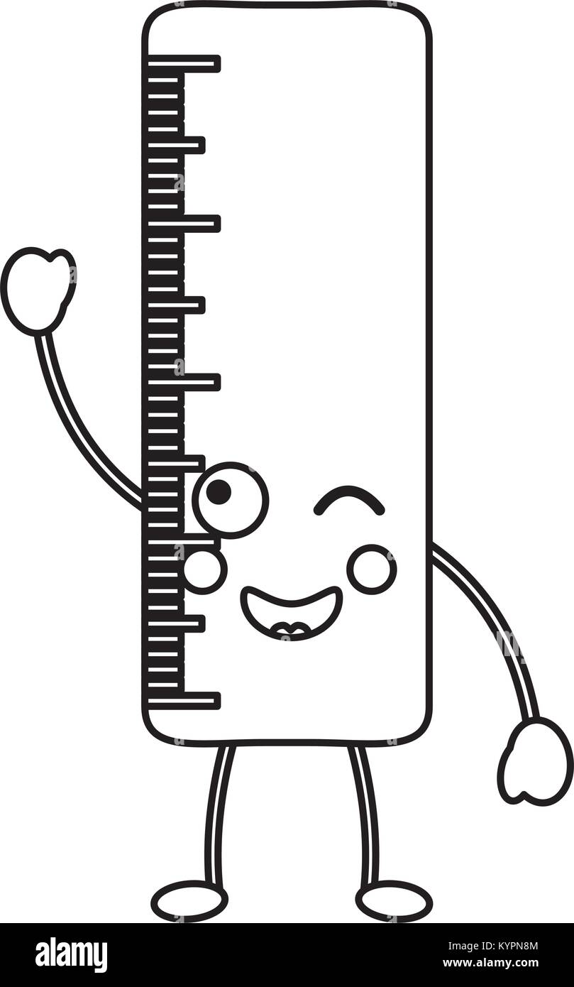 school ruler comic character kawaii Stock Vector Image & Art - Alamy