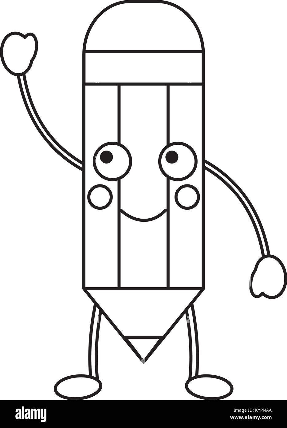 pencil happy school supplies kawaii icon image Stock Vector Image & Art ...