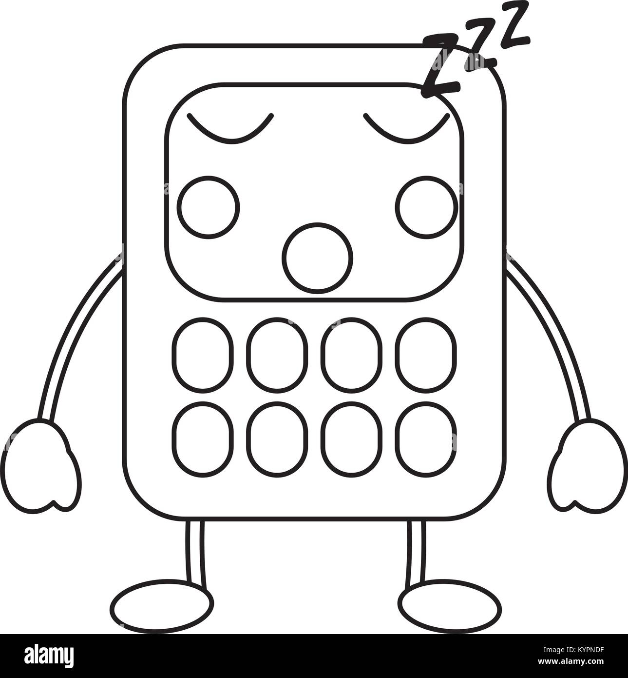 Calculator math character kawaii Cut Out Stock Images & Pictures - Alamy