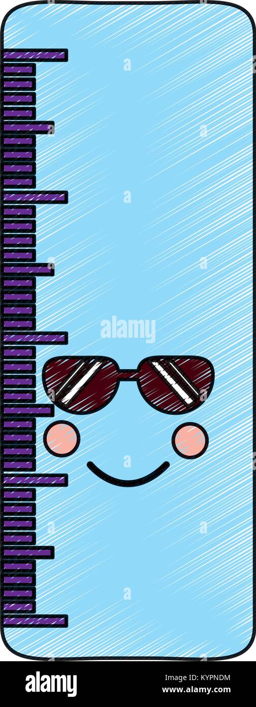 school ruler comic character kawaii Stock Vector Image & Art - Alamy
