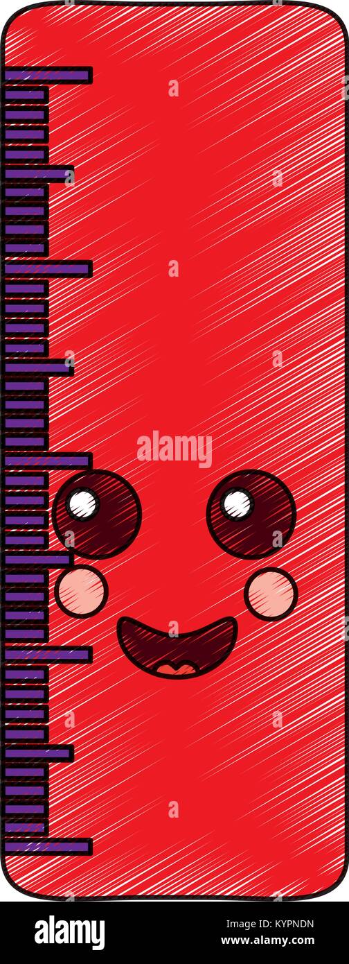 school ruler comic character kawaii Stock Vector Image & Art - Alamy