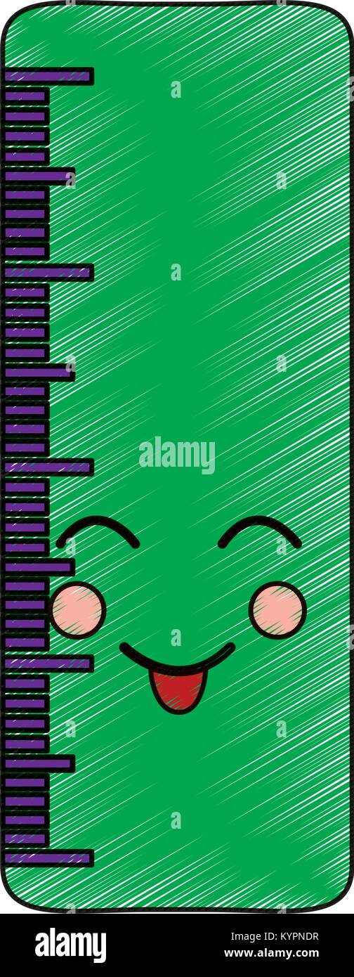 school ruler comic character kawaii Stock Vector Image & Art - Alamy