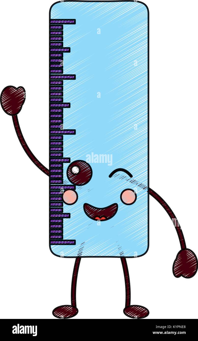 school ruler comic character kawaii Stock Vector Image & Art - Alamy