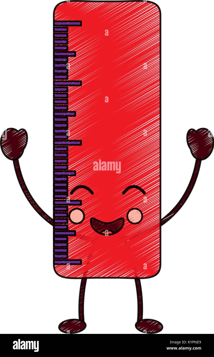 school ruler comic character kawaii Stock Vector Image & Art - Alamy