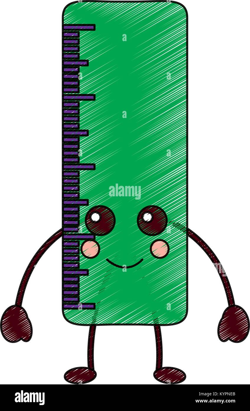 school ruler comic character kawaii Stock Vector Image & Art - Alamy