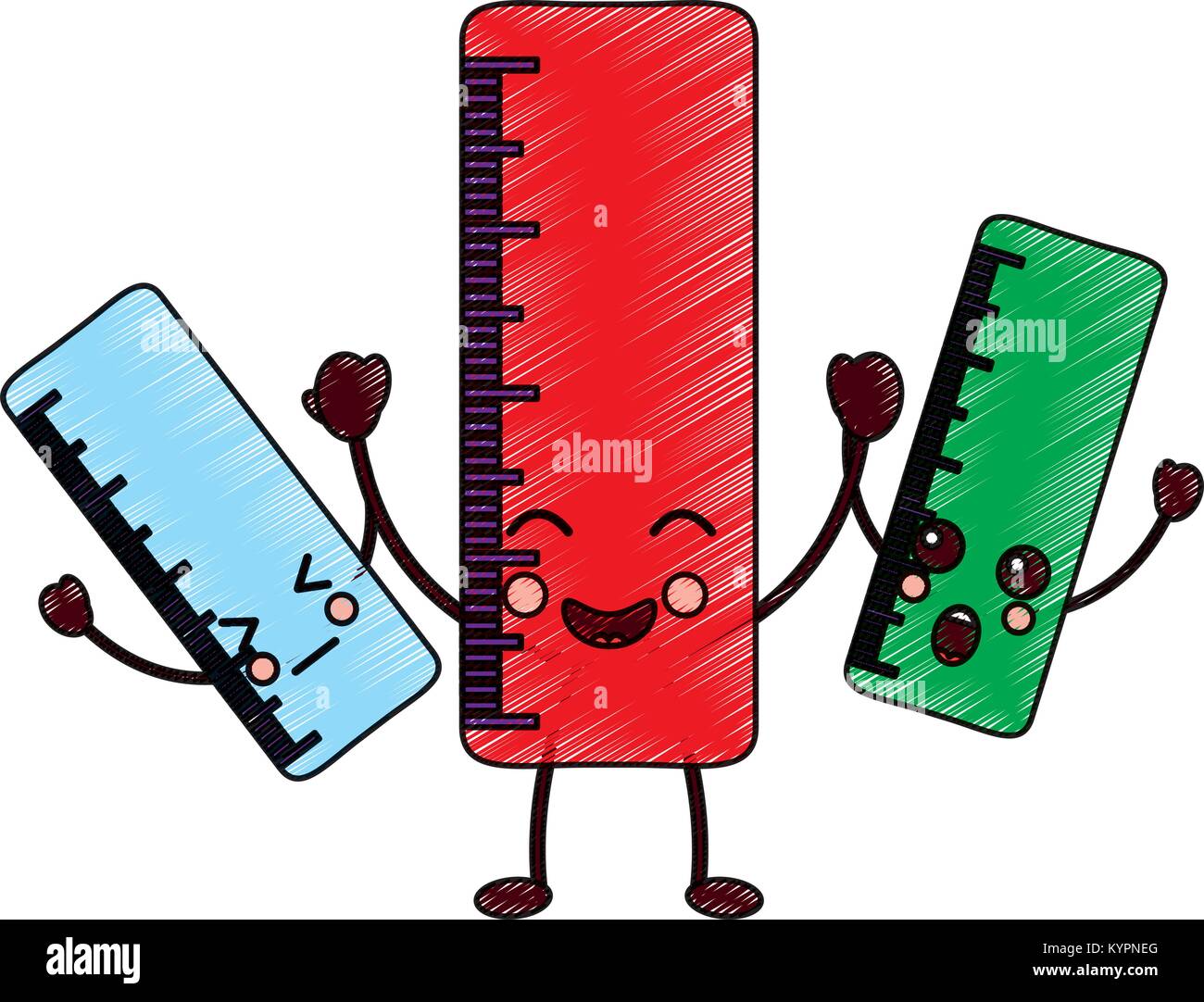 school ruler comic character kawaii Stock Vector Image & Art - Alamy