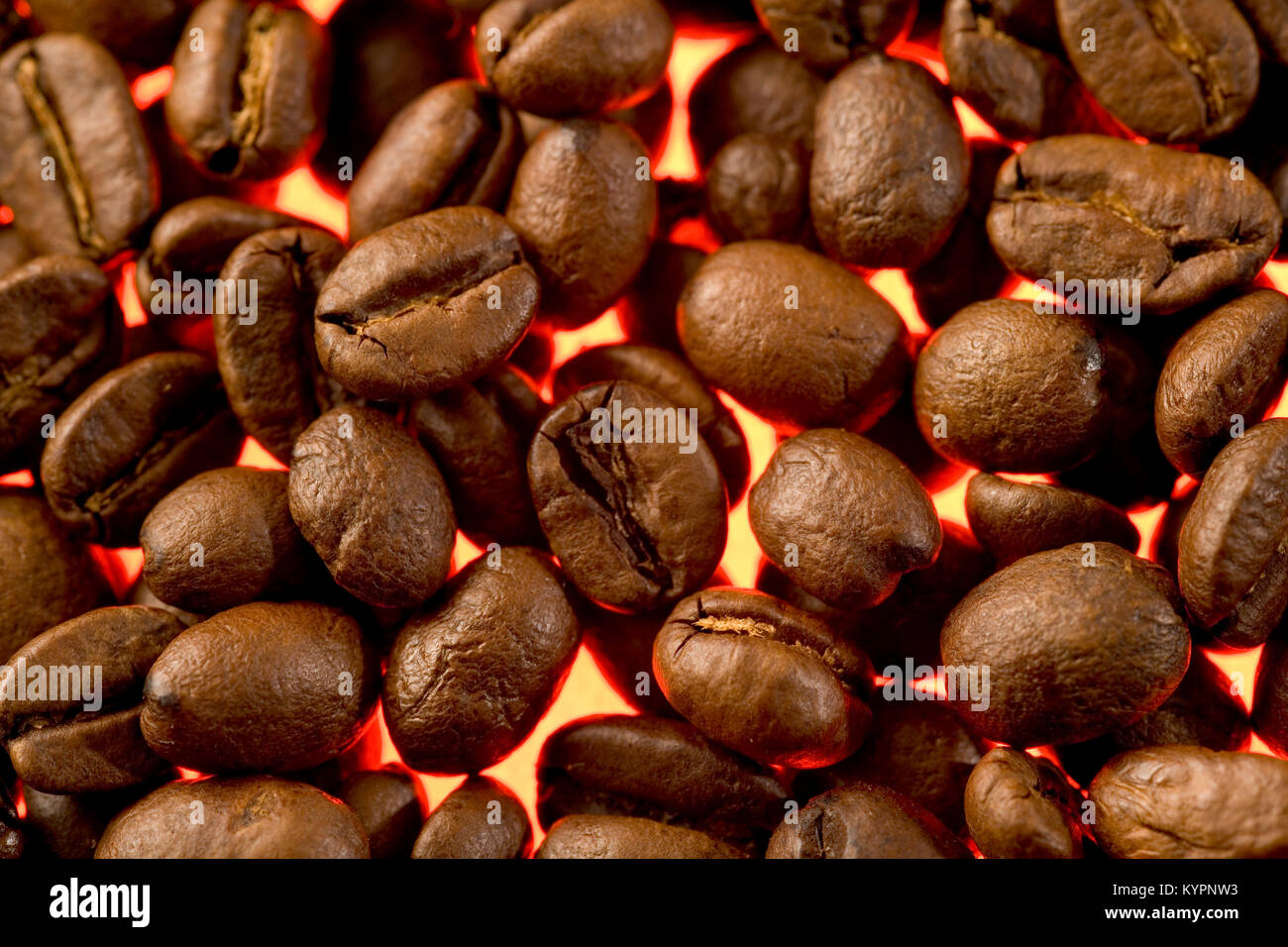 Glowing backlit coffee beans close up texture Stock Photo - Alamy