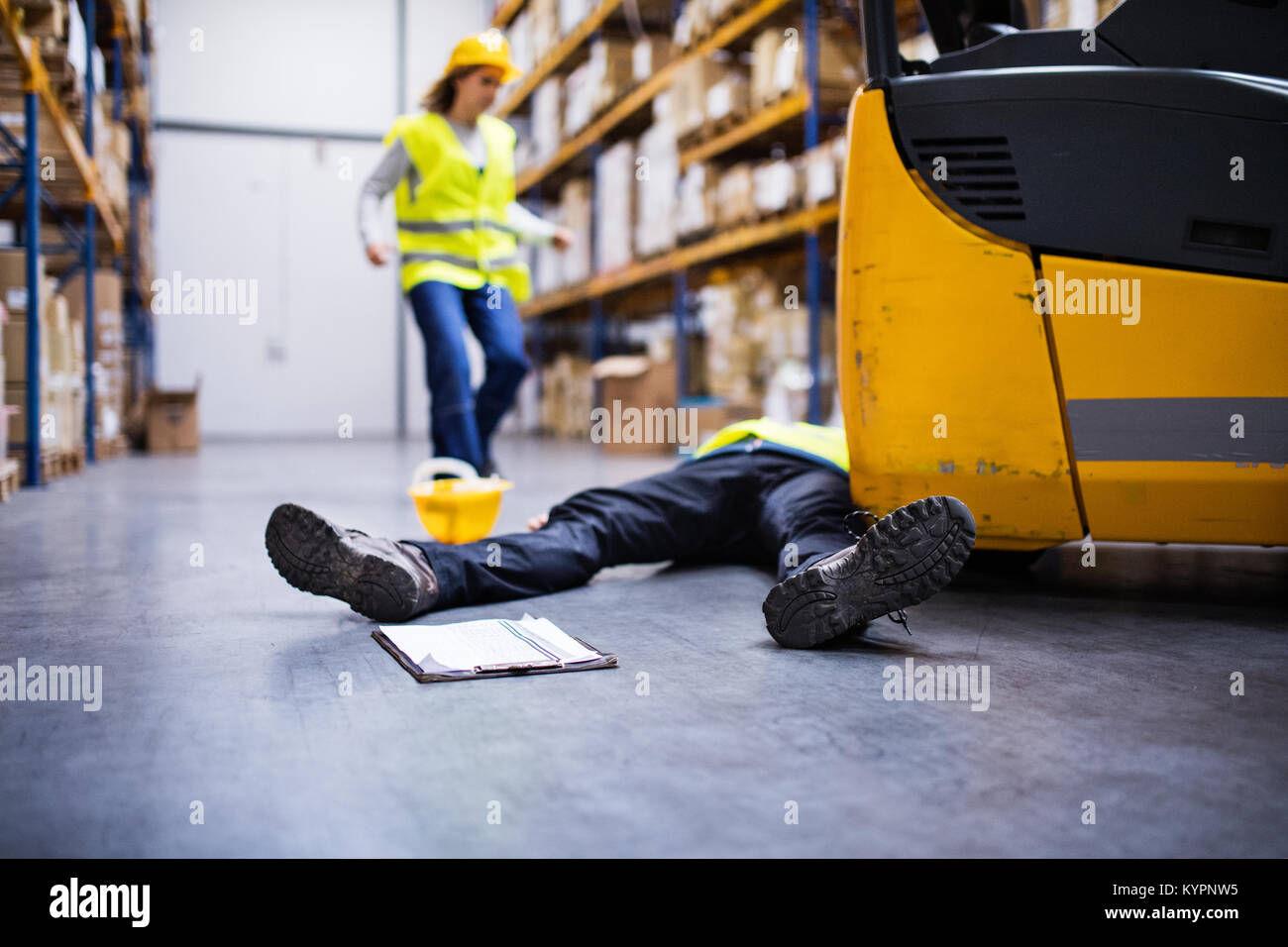 Fork lift truck accident hi-res stock photography and images - Alamy