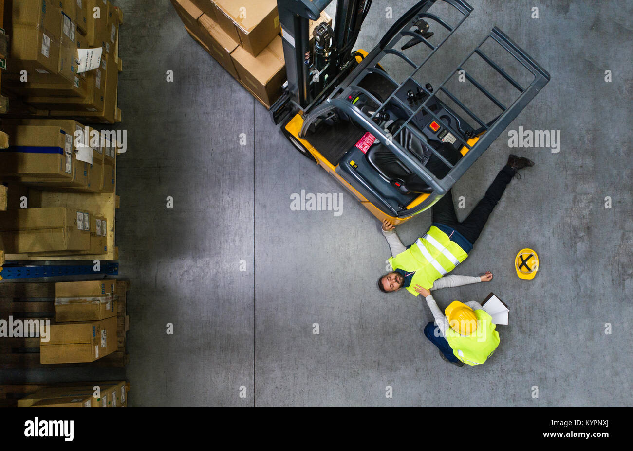 Fork lift truck accident hi-res stock photography and images - Alamy