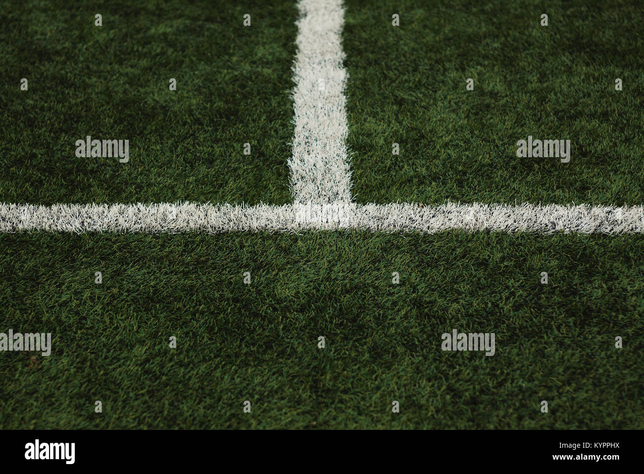 Tags on soccer field, white lines and grass Stock Photo - Alamy