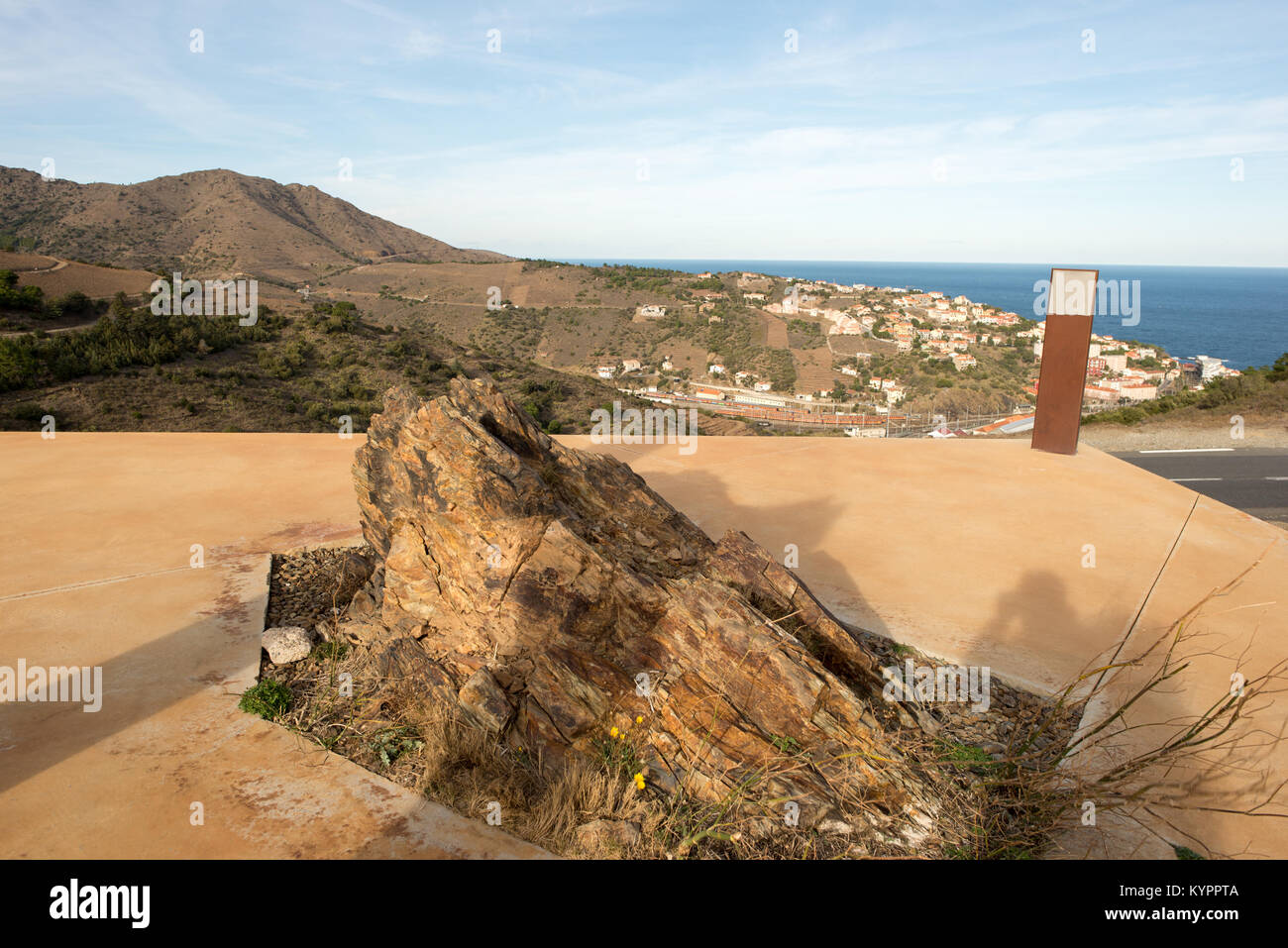 Through the village of Portbou on the Costa Brava, Girona Stock Photo ...