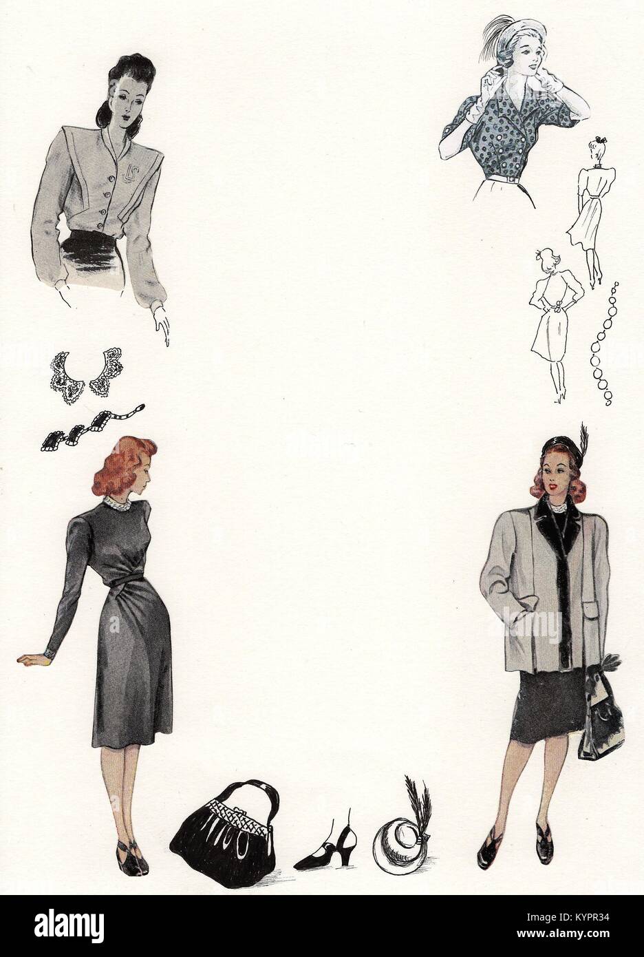 VINTAGE FASHION MONTAGE Stock Photo - Alamy