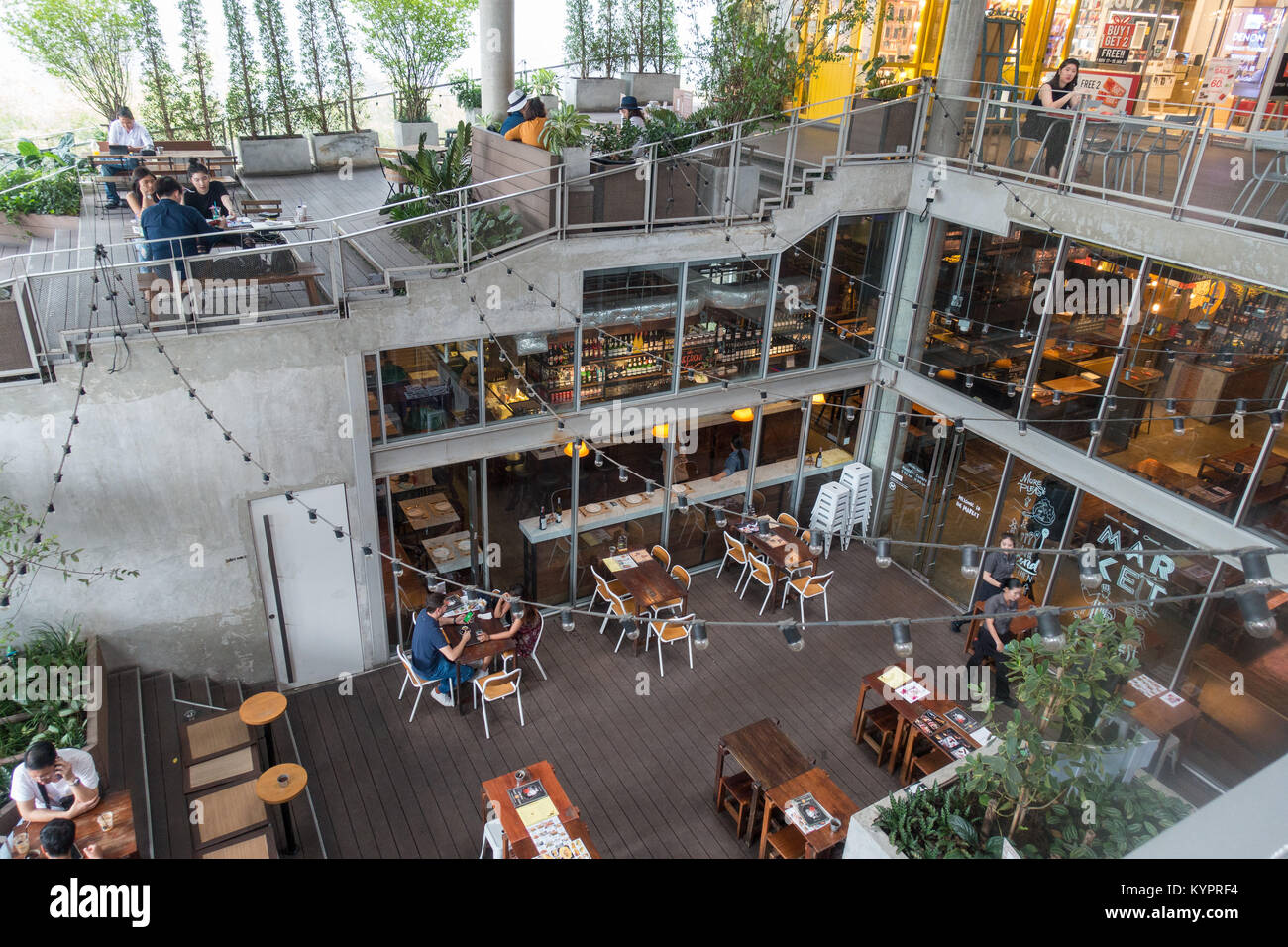 The Commons, Cafe and restaurant complex in Bangkok, Thailand Stock ...
