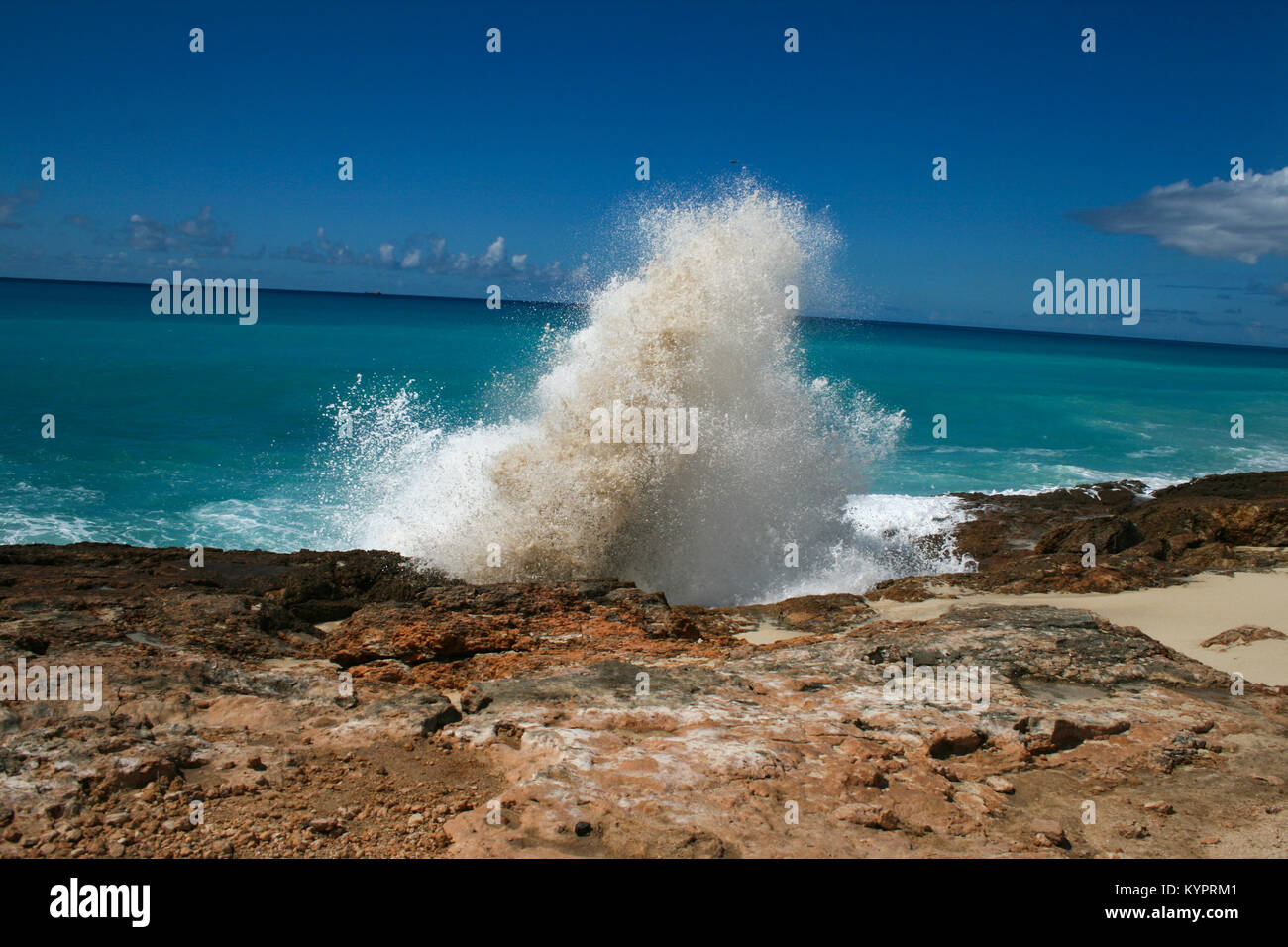 Waves crashed on the cliffs on the shore of St Martin Stock Photo - Alamy