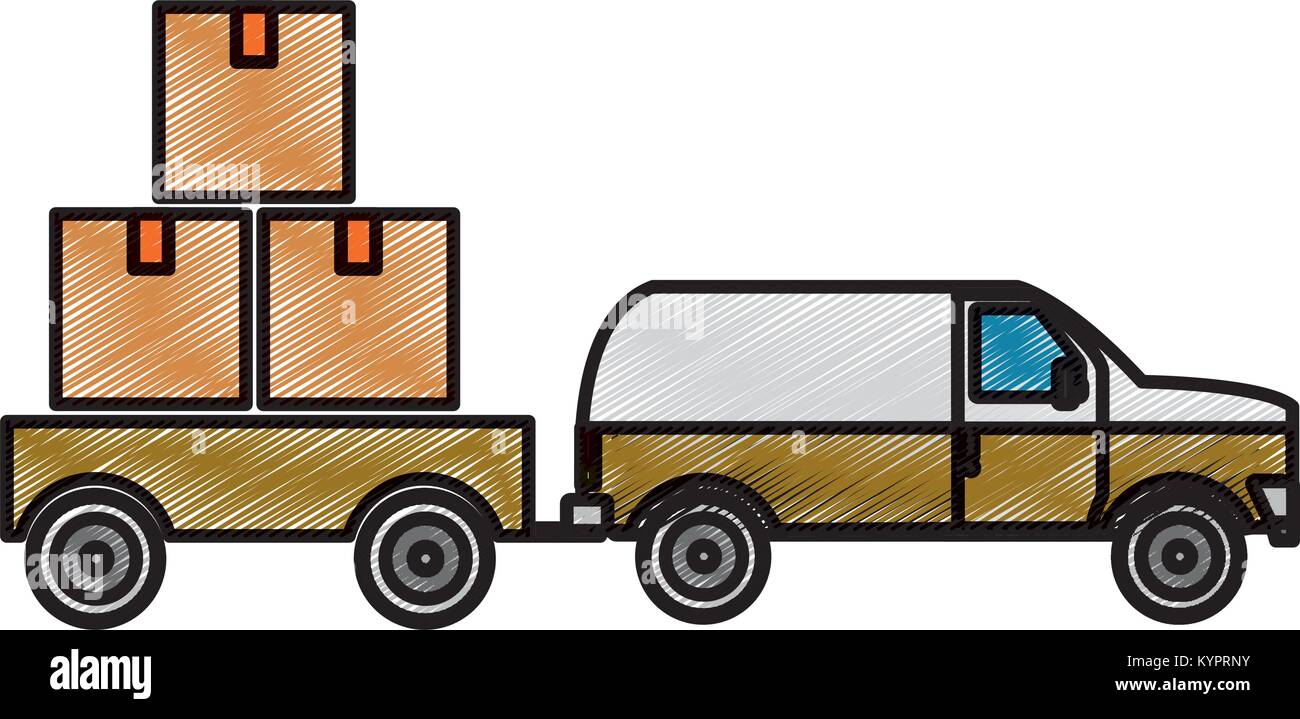 Boxes and truck design Stock Vector Image & Art - Alamy