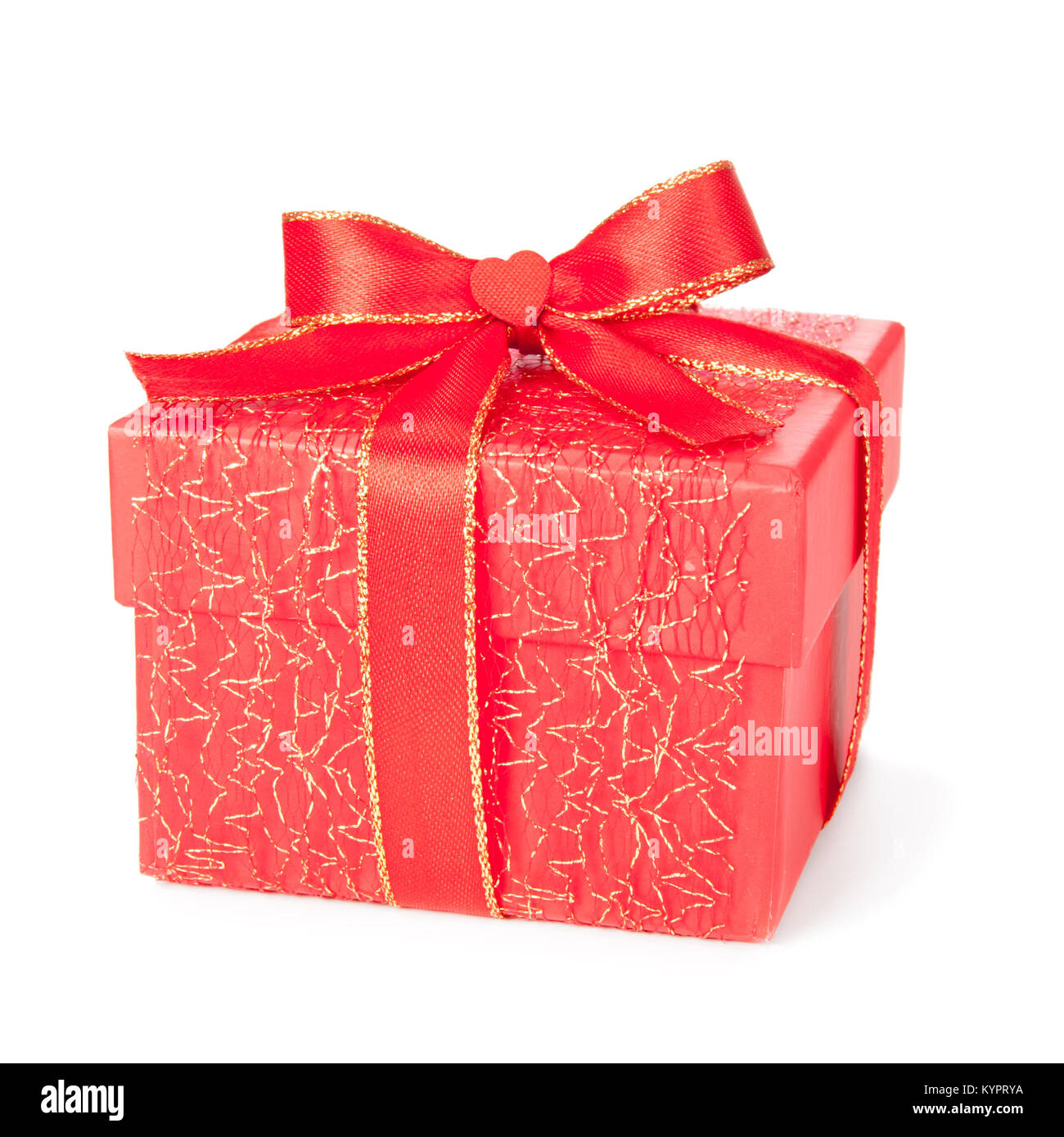 Red box gift decorated Cut Out Stock Images & Pictures - Alamy