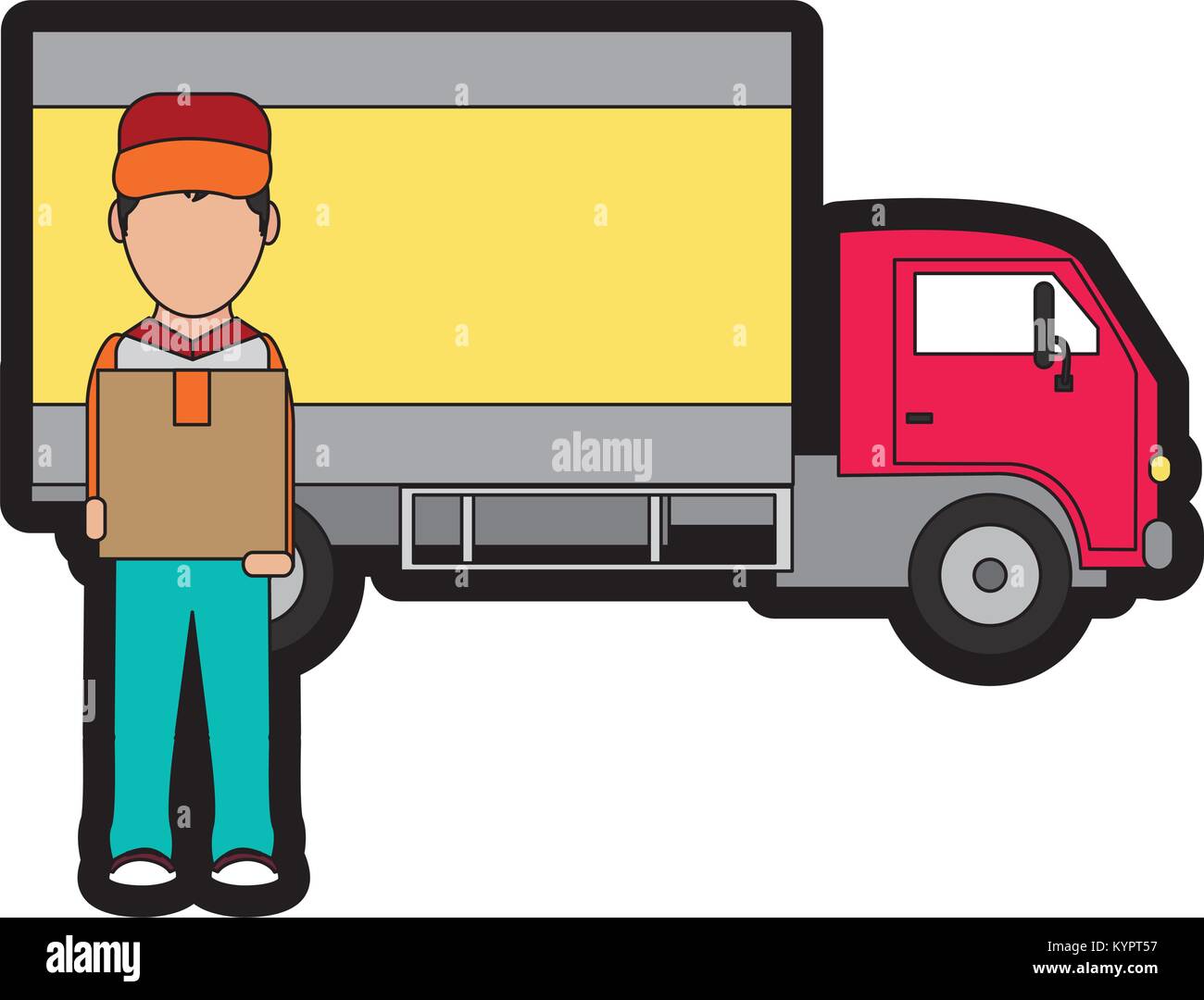 Box man and truck design Stock Vector Image & Art - Alamy