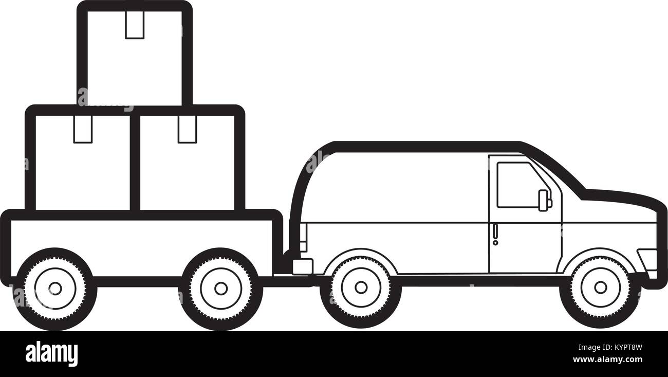 Boxes and truck design Stock Vector Image & Art - Alamy