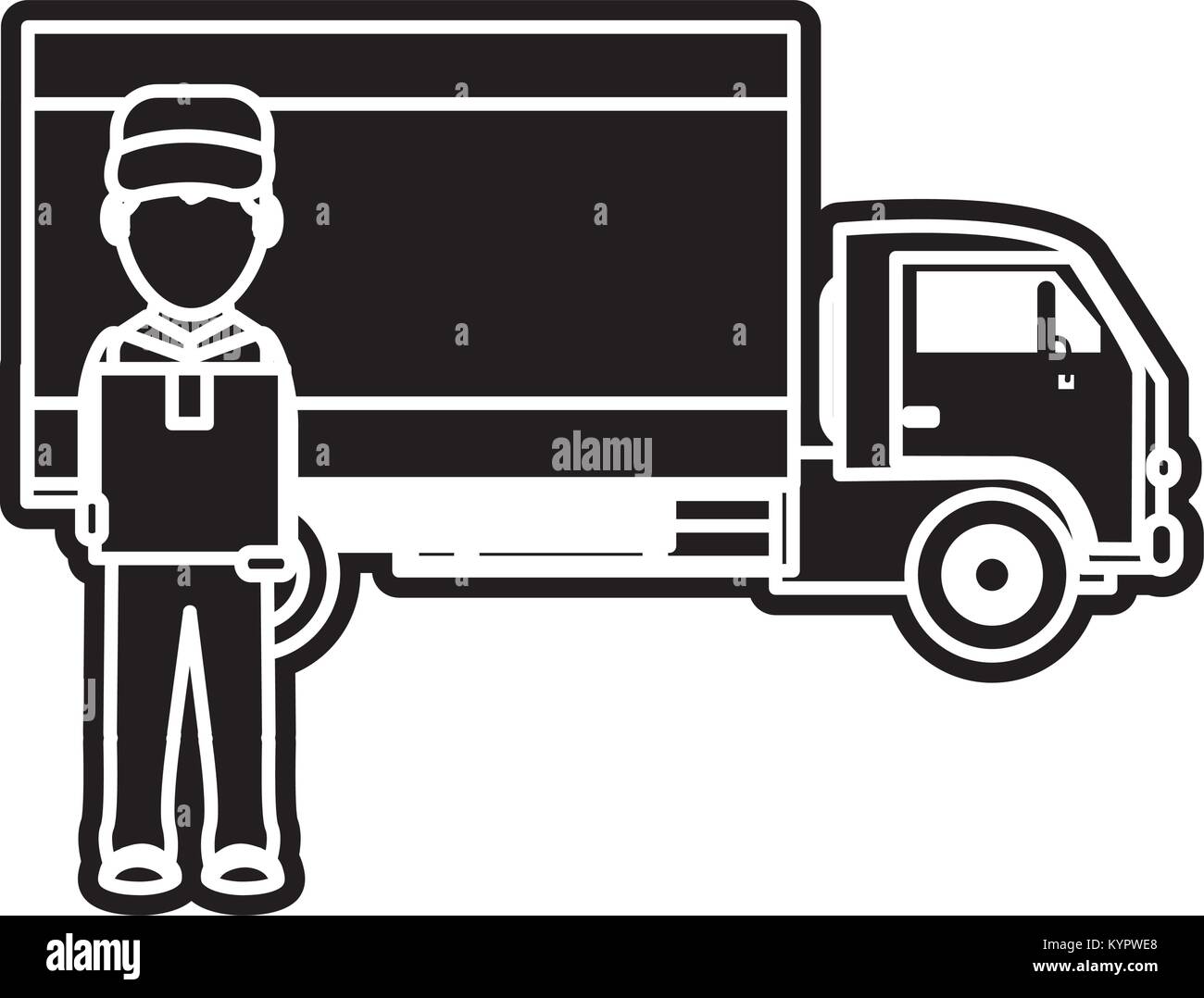 Box man and truck design Stock Vector Image & Art - Alamy