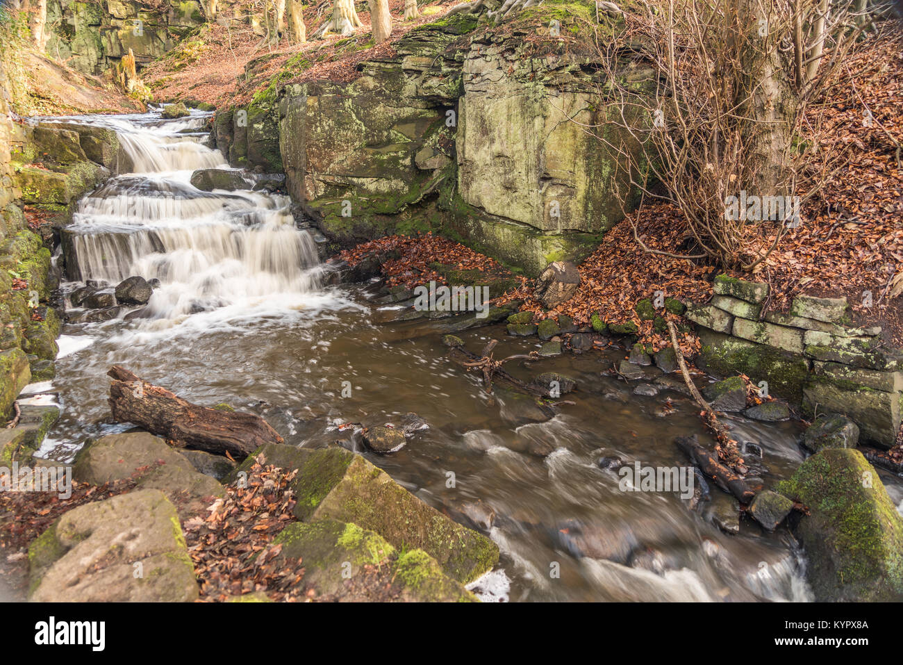 Lumsdale Falls in the Peak District, Matlock, Derbyshire Stock Photo ...