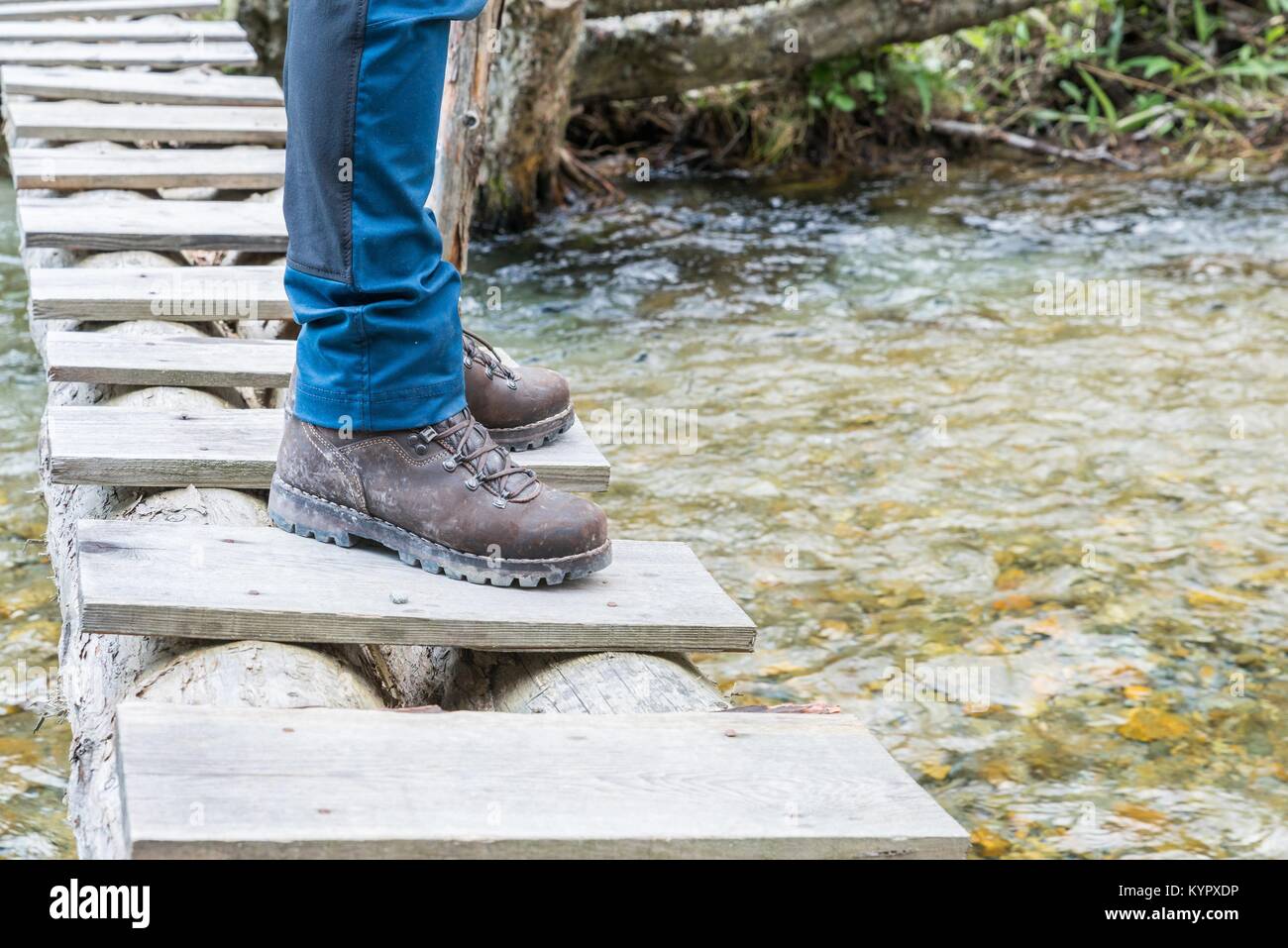 Tree trunk bridge over creek hi-res stock photography and images - Alamy