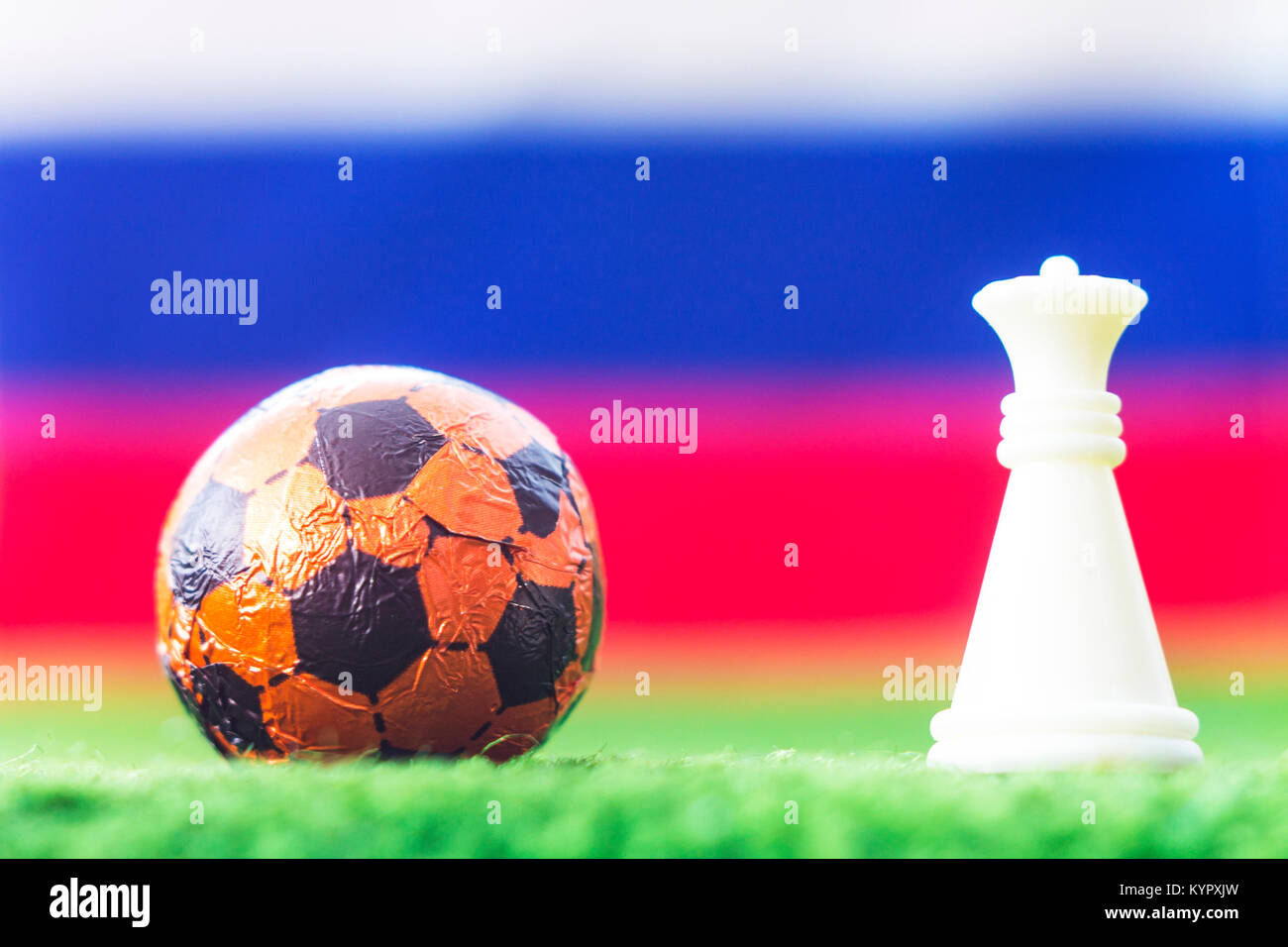 Russia Flag Chess as a football. FIFA World Cup 2018.Ball and white ...