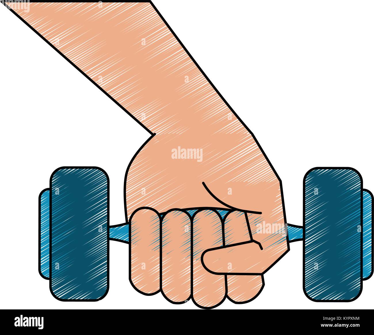 Hand with dumbbell Stock Vector Image & Art - Alamy