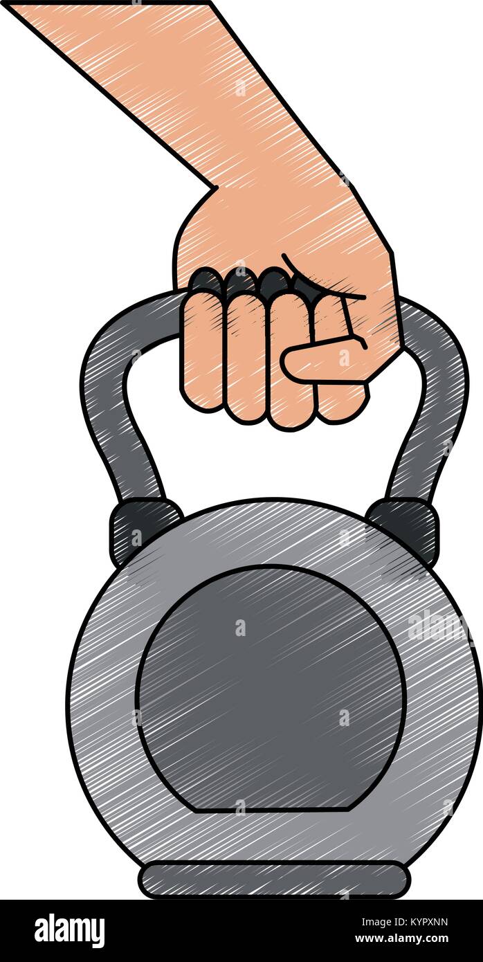 Hand holding kettlebell Stock Vector Image & Art - Alamy