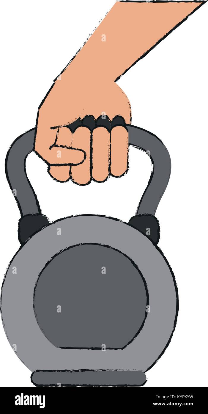 Hand holding kettlebell Stock Vector Image & Art - Alamy
