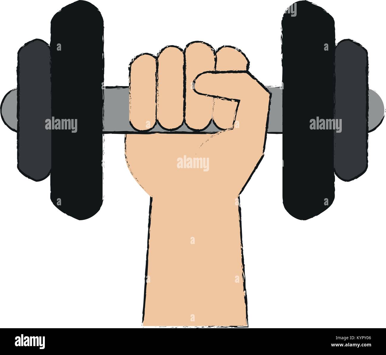 Hand with dumbbell Stock Vector Image & Art - Alamy