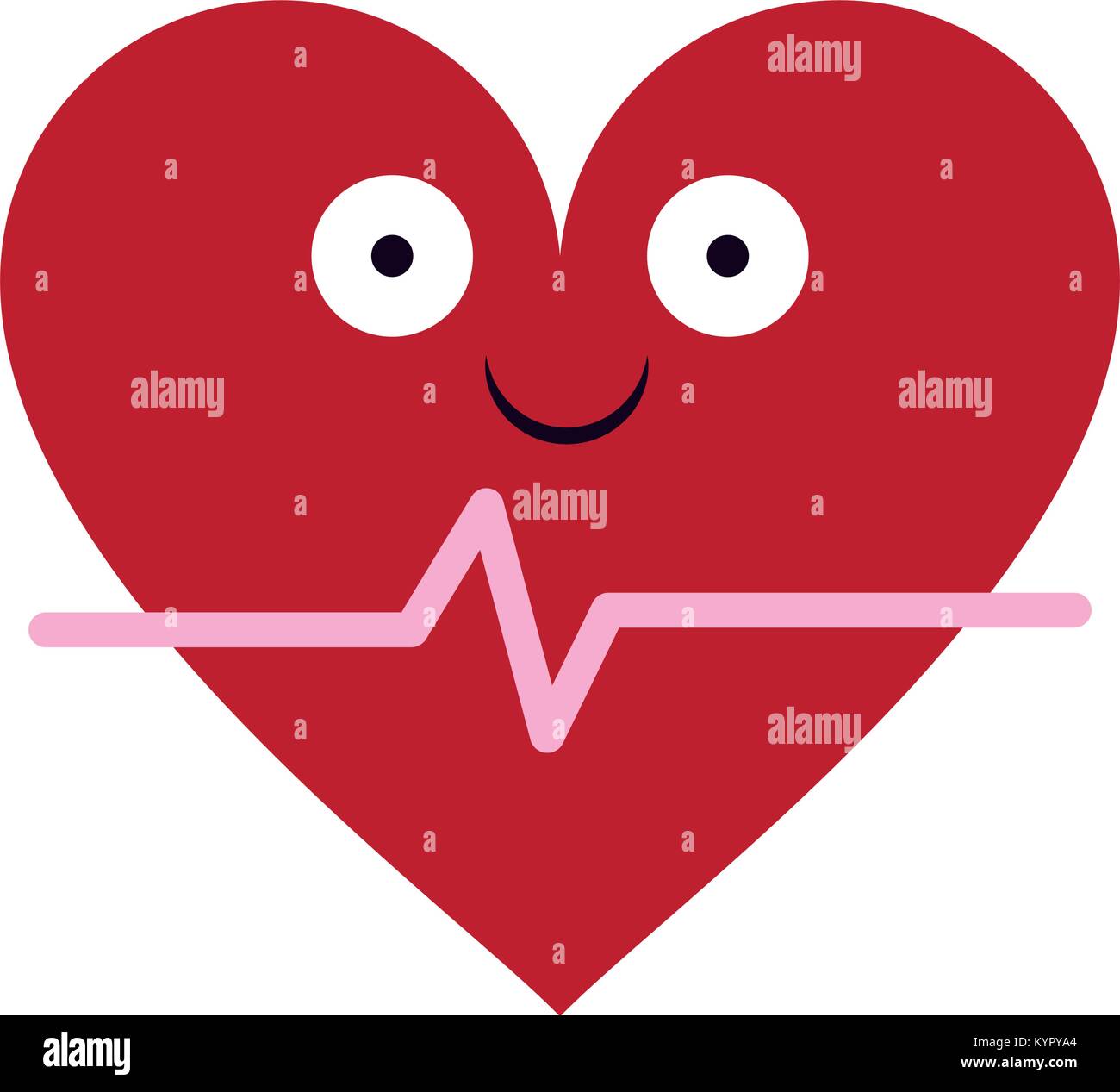 Heartbeat medical symbol cartoon smiling Stock Vector Image & Art - Alamy