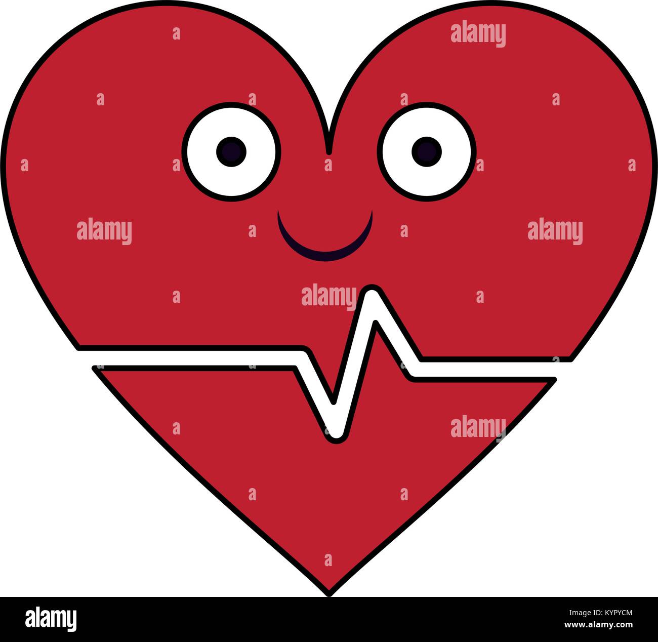 Heartbeat medical symbol cartoon smiling Stock Vector Image & Art - Alamy