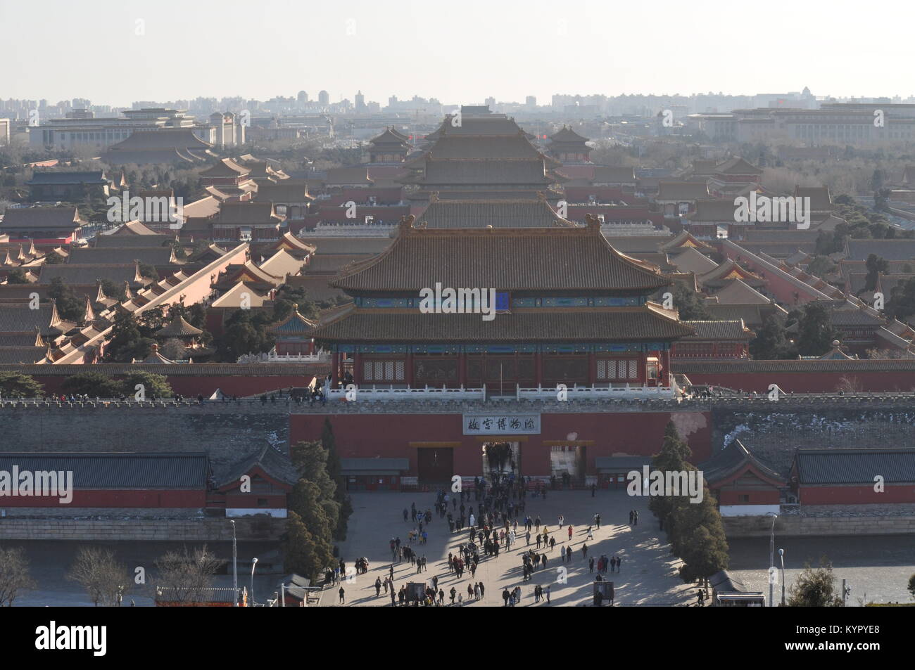 The Forbidden City (North Gate) in Beijing seen by Jingshan Park Stock ...