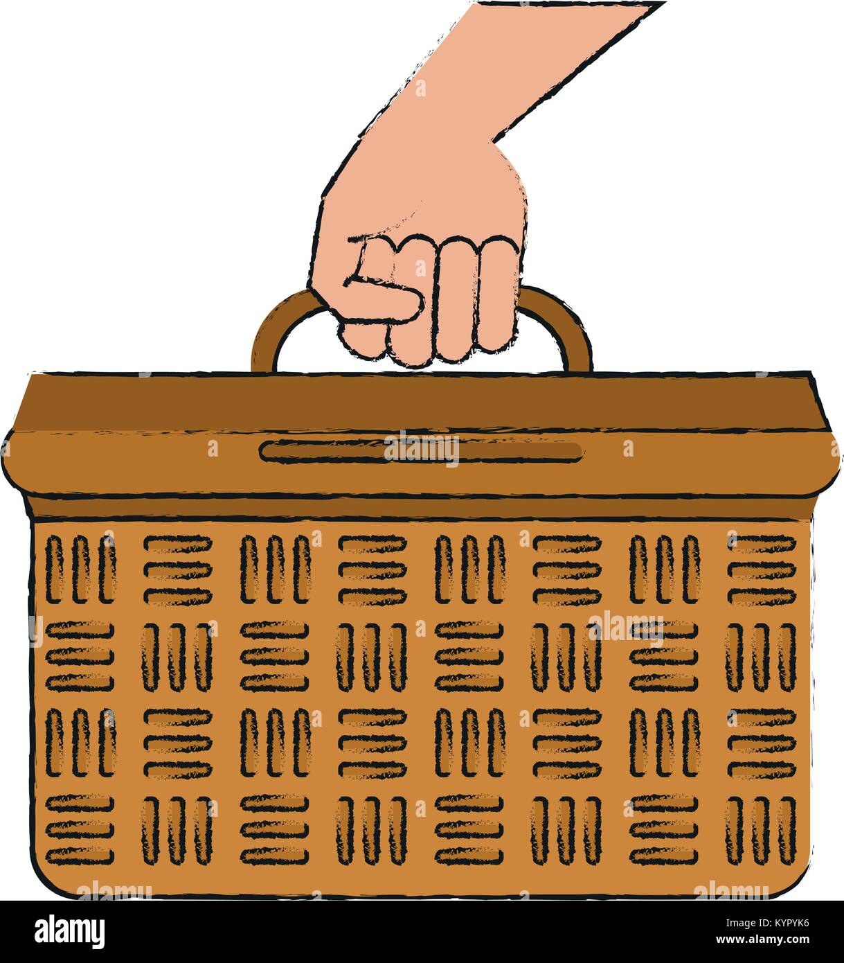 Hand with basket Stock Vector Image & Art - Alamy