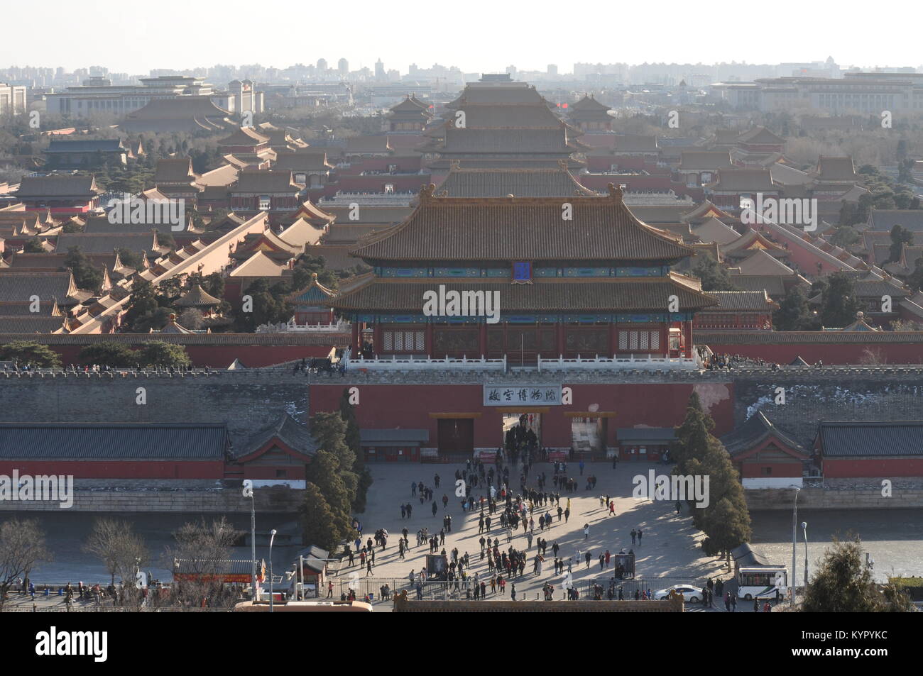 The Forbidden City (North Gate) in Beijing seen by Jingshan Park Stock ...
