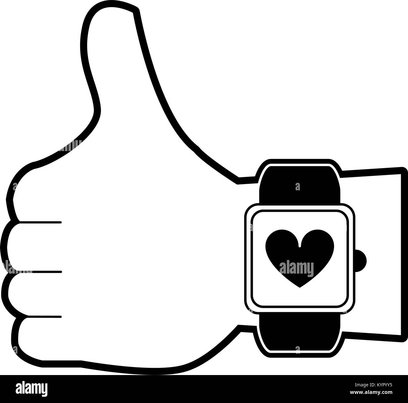 Heart rate monitor watch screen Black and White Stock Photos & Images ...