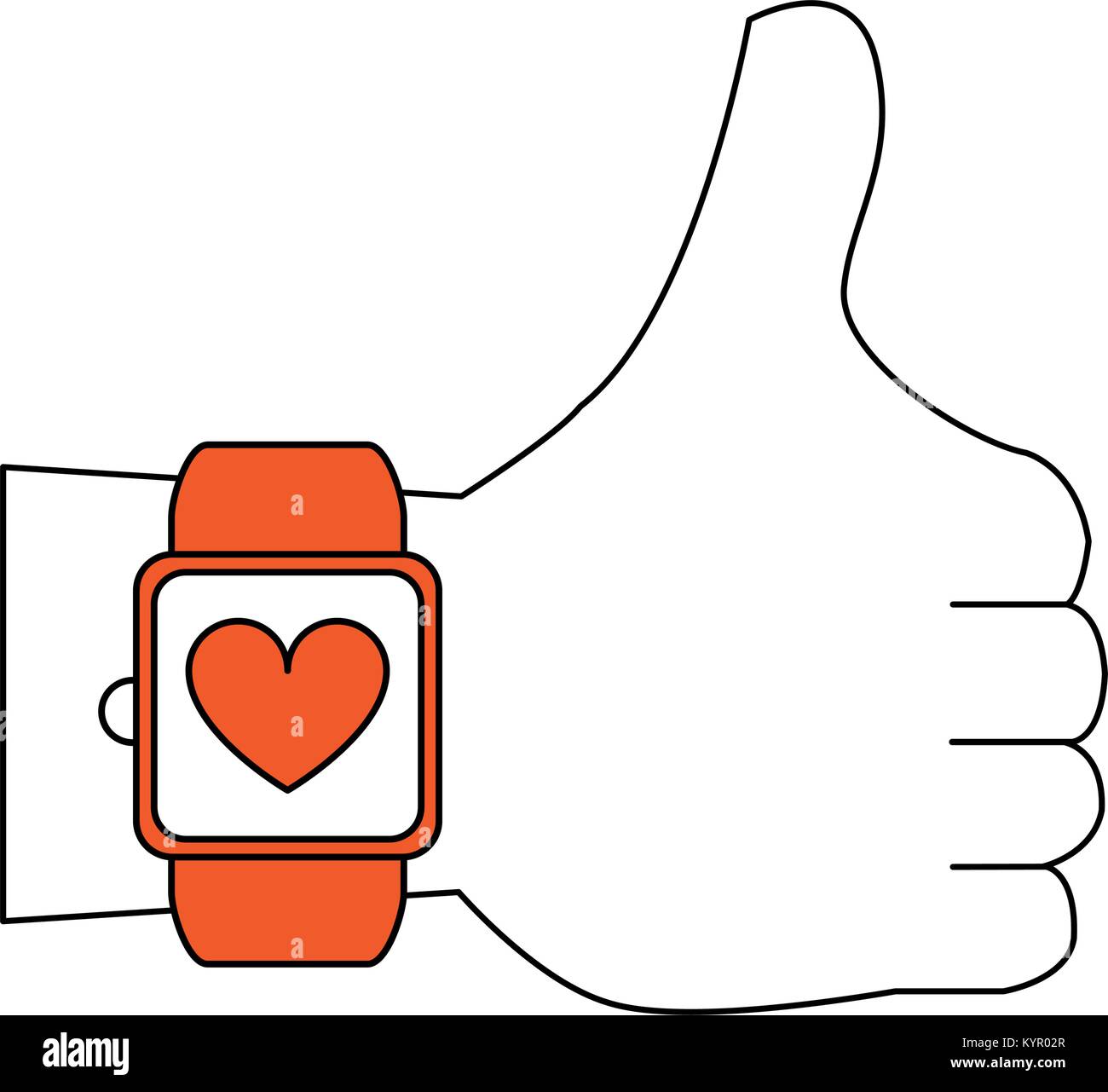 Hand with Smartwatch heartbeat pulse Stock Vector Image & Art - Alamy