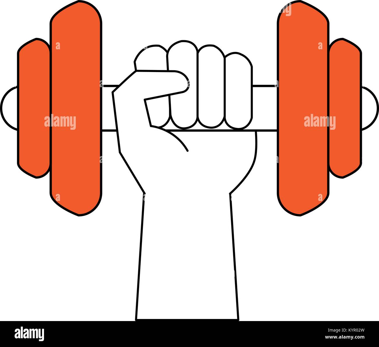 Hand with dumbbell Stock Vector Image & Art - Alamy
